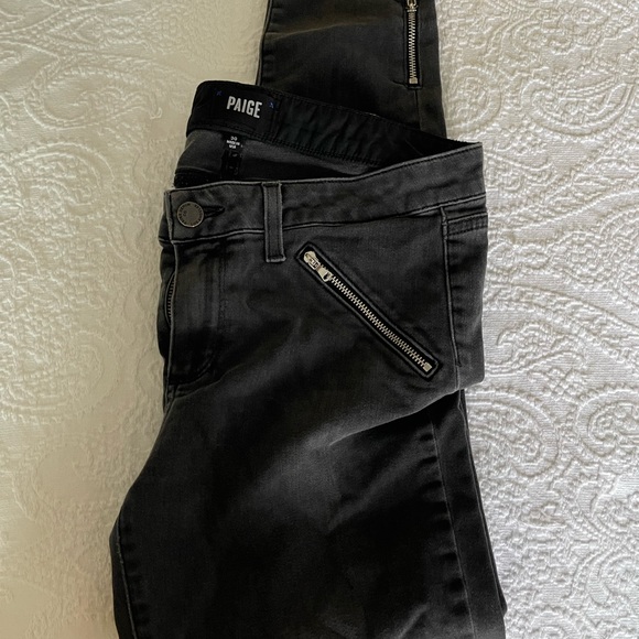 PAIGE | Jeans | Paige Dark Grey Dover Ankle Skinny Jeans With Zippers ...
